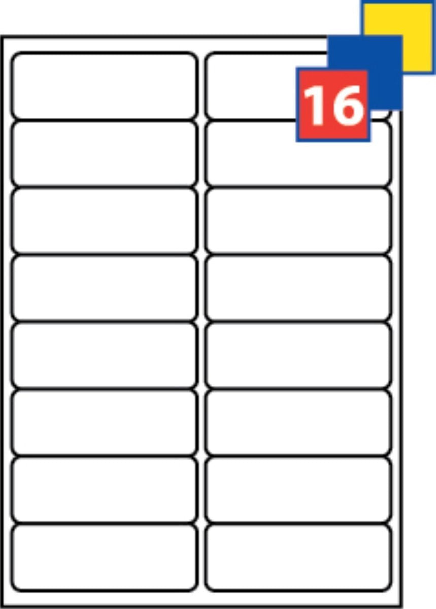 16 Label Per A4 Page Sticky Laser Address Labels - (99.1 x 34 mm) – TGL ...