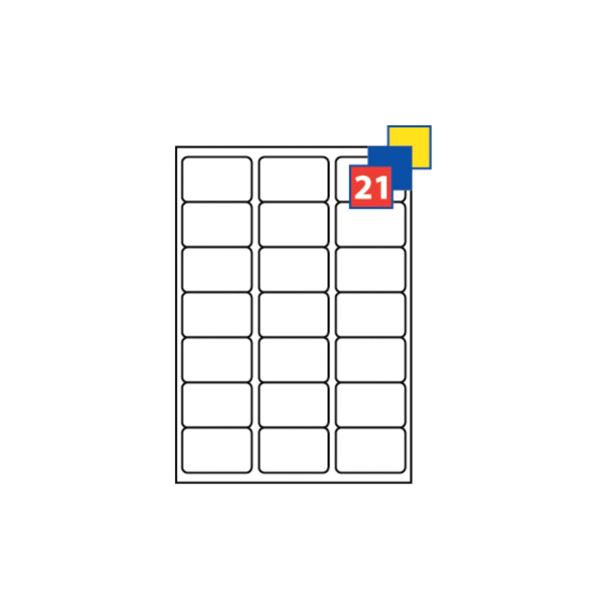 21 Label Per A4 Page Sticky Laser Address Labels - (63.5 x 38.1 mm ...